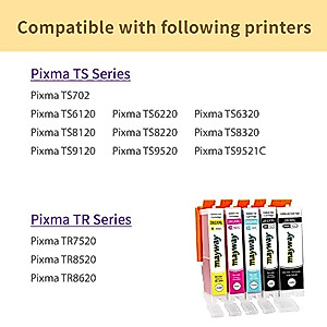 Mayway C a k E Ink Cartridges 280XXL 281XXL 280 281 XXL PGI CLI, Work with PIXMA TS8220 TR8520 TS6220 TS6120 TR7520 TS9120 TS8120 TS9521 TS9520 TS9521c TS6320 Printer (5 Pack, B/BK/C/M/Y)