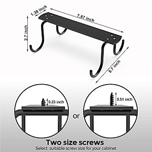 2PCS Mug Hooks Under Cabinet,Coffee Cups Holder with 8 Mug Hooks,Metal Mugs Hooks Under Shelf for Mugs,Coffee Cups and Kitchen Utensils(Black)