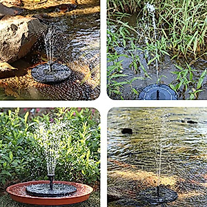 VANSUNA Solar Fountain Bird Bath Solar Powered Floating Water Pump Kit Hummingbird Bath Fountain Water Wiggler 6.5in | 6 Nozzles, Floating Pool Sprinkler Water Garden & Pond Pump & Circulation, 1.5W