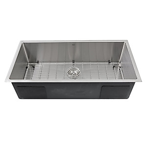 Nantucket Sinks SR3618-16 36-Inch Small Radius Large Rectangle Stainless Steel Undermount Kitchen Sink