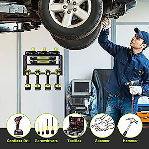 Bodato Power Tool Organizer, 3 Layers Wall Metal Floating Tool Shelf Garage Storage Drill Holder and Tool Holder, Heavy-Duty Utility Rack for Cordless Drill & Screwdriver Gift for Father, Husband