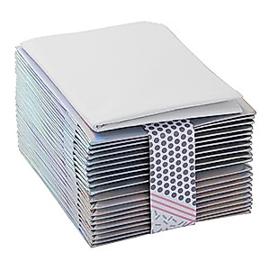 20 Pack Holographic Small Silver Gift Bags with Handles, White Tissue Paper and Tags, Iridescent (8 x 5.5 x 2.5 In)