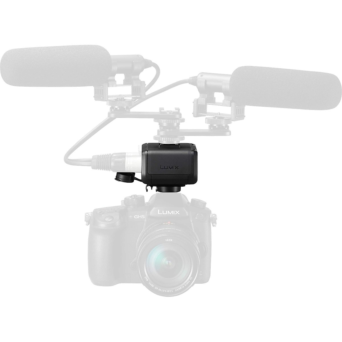 Panasonic Professional XLR Audio Video Microphone Adaptor with 2 XLR Terminals – Accessory Compatible with LUMIX GH5, GH5S, S1 and S1R Mirrorless Digital Cameras - DMW-XLR1, Black