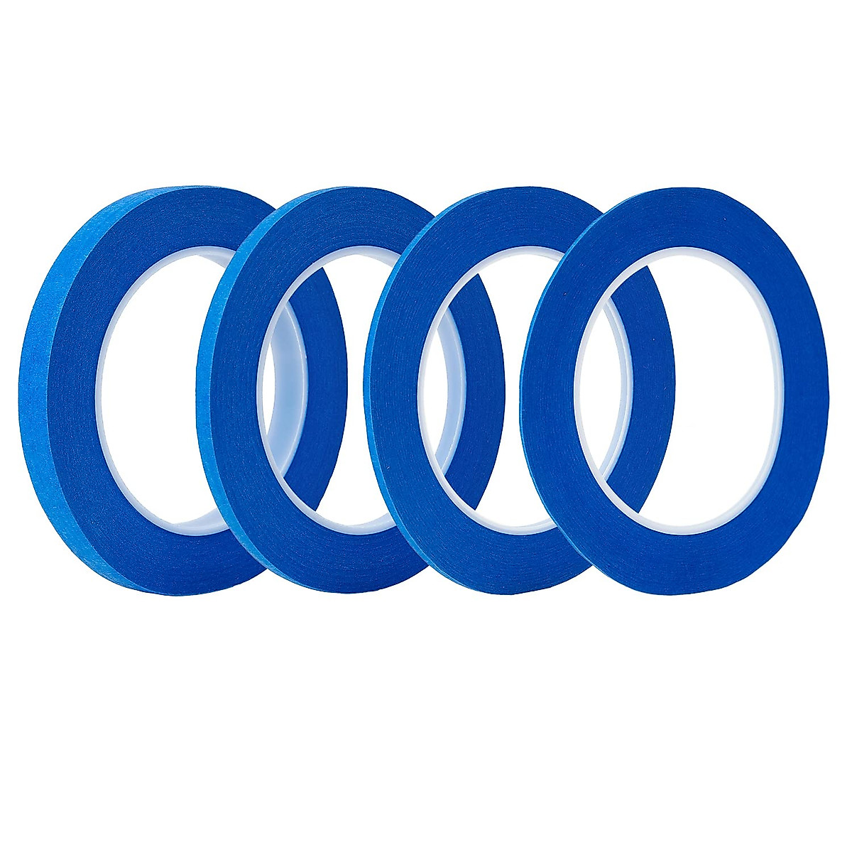 QDiShi 4 Rolls Fine Line Tape(Blue), Fineline Masking Tape in 1/16, 1/8, 1/4 and 1/2 Inch Wide x 52 Yard Long, Automotive Masking Tape for DIY Car Auto Paint Art