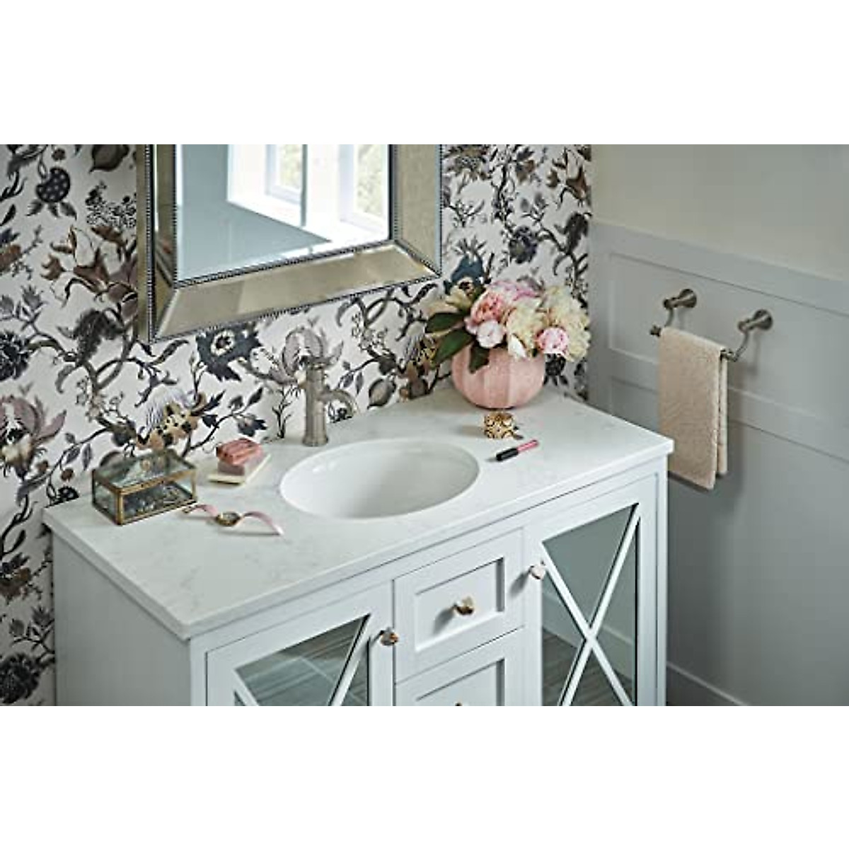 Moen Belfield Brushed Nickel 9-Inch Bathroom Hand -Towel Bar, YB6486BN