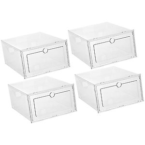 Homoyoyo 4pcs Sneaker Containers Organizer for Cabinets Sneaker Storage Shoe Pp Wall Bracket