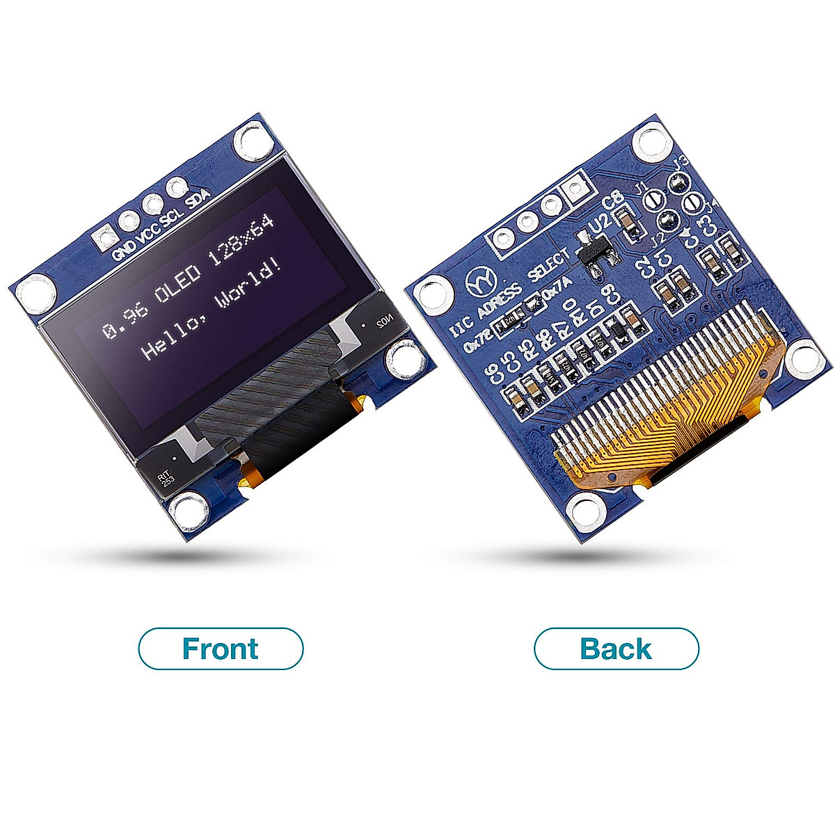 Frienda 10 Pieces I2C OLED Display Module OLED Screen Driver IIC I2C Tabellone Seriale con Display Auto-Luminoso Compatible with Arduino/Raspberry PI(White)