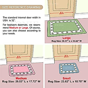 FAONIE Pretty Floral Rural Style Romantic Rose Flower Rug Shaggy Area Rugs Soft Non-Slip Doormat Floor Mat Bath Mat Bathroom Shower Rug Bedroom Living Room Carpet (Nice Pink, M)