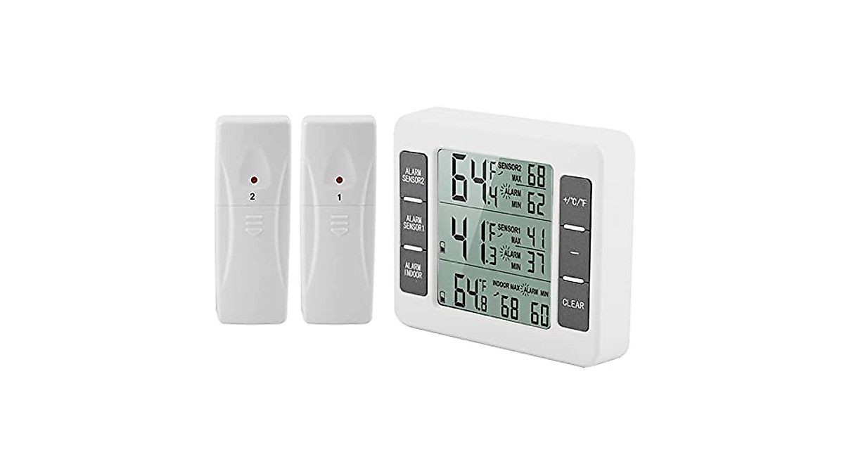 plplaaobo Wireless Thermometer with LCD Display