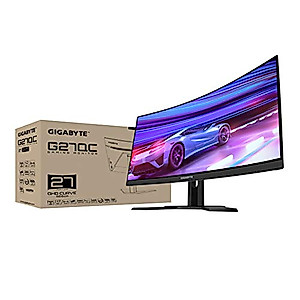 GIGABYTE G27QC 27" 165Hz 1440P Curved Gaming Monitor, 2560 x 1440 VA 1500R Display, 1ms (MPRT) Response Time, 92% DCI-P3, HDR Ready, FreeSync Premium, 1x Display Port 1.4