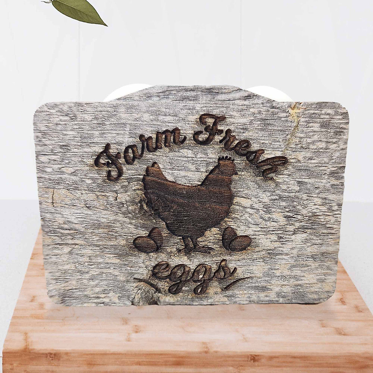 Rockin' Wood Egg Holder Tray- Countertop Stackable Egg Rack For Fresh Eggs - Made in the USA with real rustic reclaimed wood - egg sorter - wood egg tray (Double Tray)