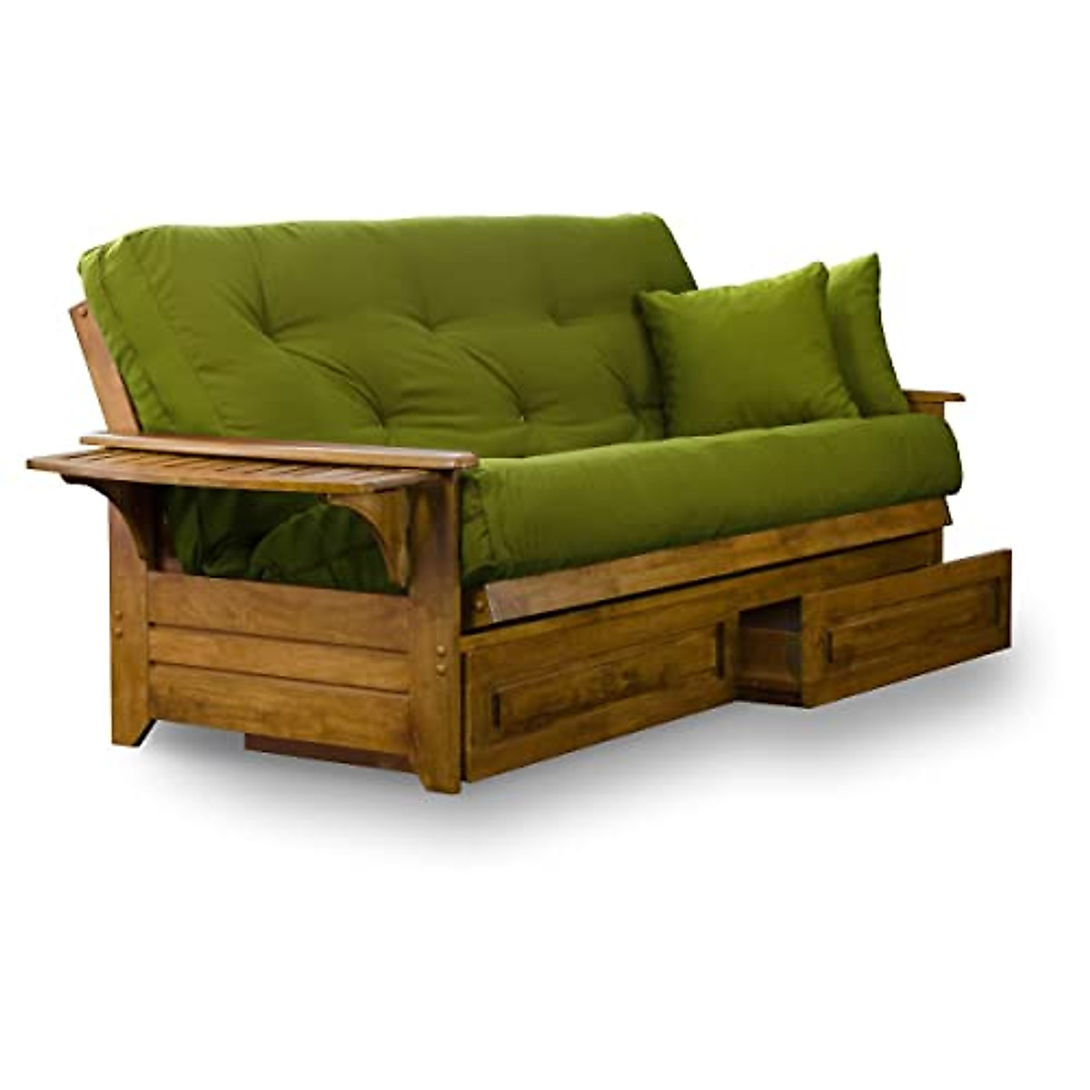 Brentwood Queen Size Wood Futon Frame with Storage Drawers