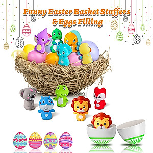 Vanmor Rubber Animal Bath Finger Puppets for Toddlers, Finger Puppets for Kids Easter Basket Stuffers Egg Fillers, Silicone Finger Toys for Baby Pinata Fillers Goodie Bag Fillers Party Favors