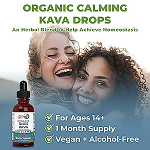 Kava Kava Root by MaryRuth's | Sugar Free | USDA Organic Calming Kava Liquid Drops | Support Sleep, Calm, and Stress Relief | Vegan | Non-GMO | Gluten Free | 60 Servings
