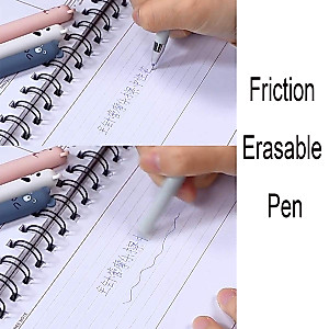 8pcs Cute Kawaii Cartoon Cat Pig Bear Panda Animal Gel Ink Pen Ballpoint 0.35mm Student Pens Rollerball Pens For Student Gift Stationery Office Supplies, Erasable Pen Friction Erasable Pen (Black Ink)