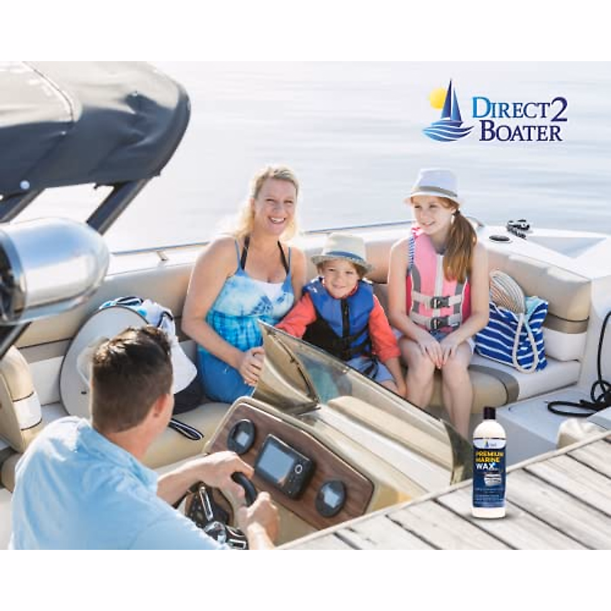 Premium Marine Wax for Boats & RV's with High Gloss Finish - 16 fl oz By Direct 2 Boater