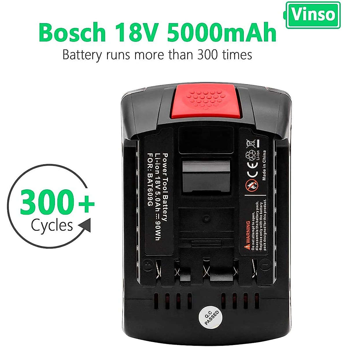 sypousy Bosch 18V Battery, BAT609 Battery,18V Bosch Replacement Battery,5000mAh Lithium Battery for BAT610G BAT618G BAT619 BAT621 BAT620 Cordless Power Tool Battery (1)