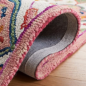 SAFAVIEH Blossom Collection 2' 3" x 12' Ivory/Multi BLM456A Handmade Premium Wool Tassel Entryway Foyer Living Room Kitchen Runner Rug