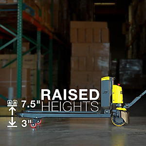 Stark USA 2-Pieces Full Electric Pallet Jack Lithium 3300Lbs Capacity 7.5" Lift 45" x 27" Forks Pallet Truck, Multi-Function Handle