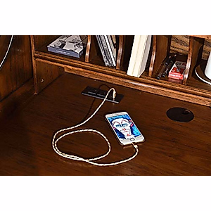 Small Home Office or Student Roll Top Desk- Solid Oak Wood Single Pedestal 40.5Wx24Dx45H BW Organizer Desk Quality Crafted Construction Locking File Drawers Dovetailed Secretary Desk Easy Assembly