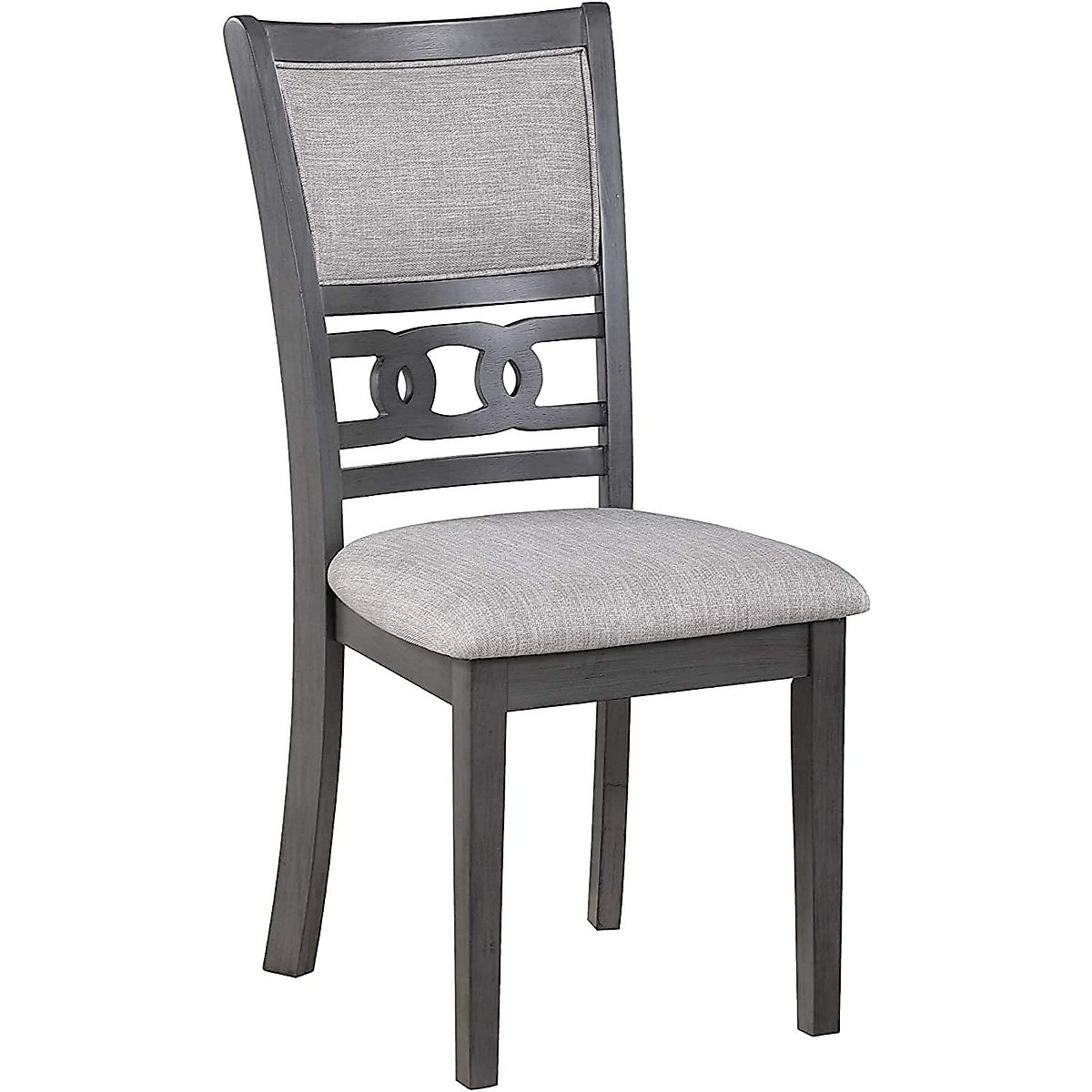 New Classic Furniture Gia 5-Piece Dining Set with 1 Table and 4 Chairs, 48-Inch, Gray