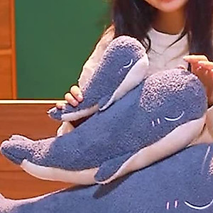 Cute Whale Stuffed Animal Plush Toy Soft Whale Plush Hugging Pillow for Kids Adults Birthday Gifts 25 cm