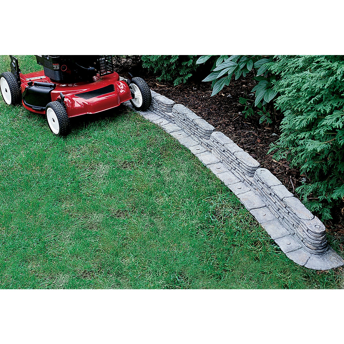 2032-1-1 Bedrocks Trim-Free Lawn Edging – Gray, – tural Stacked Design Bedrock Garden Edging, 10', Slate 9 (10 peices)