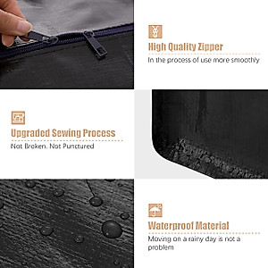 NATURELUX Heavy Duty Moving Bags with Backpack Straps and Strong Handles, Alternative to Moving Boxes and Storage Totes for Dorm Room Essentials, 6 Pack, Black