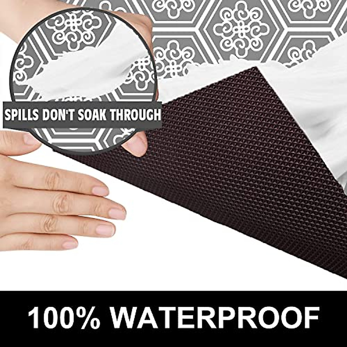 SFSGQZTZ Under The Sink Mat, 24 X 36 in, Durable & Waterproof Premium Mats to Protect Kitchen & Bathroom Cabinets, Absorbent & Easy to Clean Shelf Liner, Grey