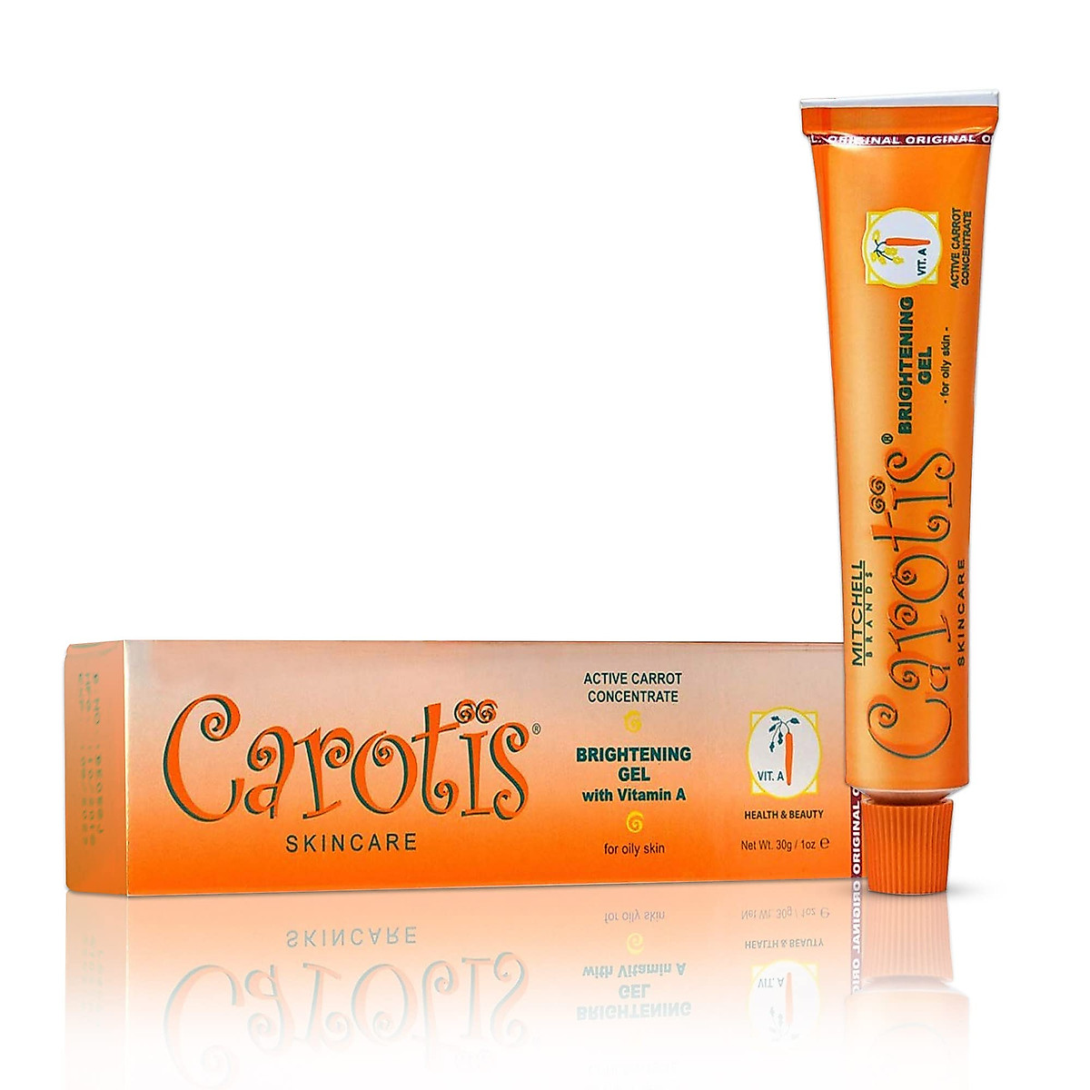 CAROTÏS Brightening Gel | 30g / 1 fl oz | Fade Dark Spots on: Face Armpit, Body Knees, Feet, Hands, & Even Out Skin Tone | with Carrot Oil and Alpha Arbutin, For