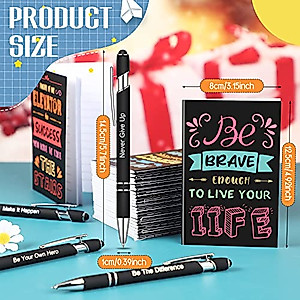 48Pcs Inspirational Notepad Pen Set Inspirational Gifts Notebook Bulk Mini Motivational Journal Notebook Christian Bible Verse Ballpoint Pen Quotes Pen Pocket Notepad for Christmas (Inspirational)