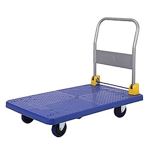 GarveeTech Platform Trucks Cart 2000LBS, Foldable Steel Hand Push Cart Dolly with 4" Rubber Wheels, Heavy Duty Flat Cart 48" x 24" for Loading and Moving, Home Office Warehouse