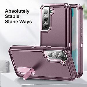 Fucozan for Samsung Galaxy S22 Plus Case Galaxy S22+ Case with Kickstand Case 3-Layer Military Grade Protective Case Cover Silicone Rugged Shockproof for Galaxy S22 Plus S22+ Phone Case Purple+Pink