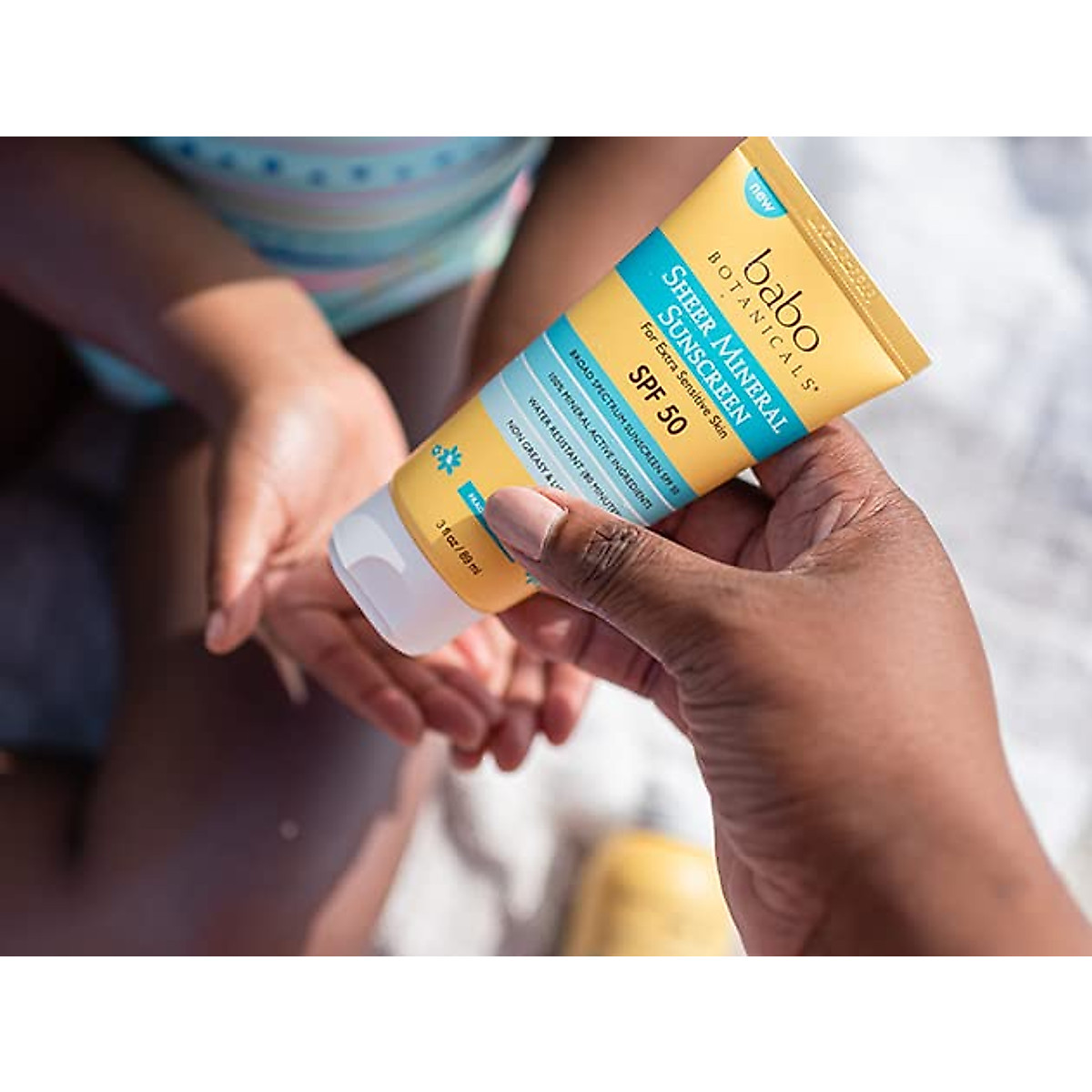 Babo Botanicals Sheer Mineral Sunscreen Lotion SPF 50 with 100% Mineral Active Ingredients - for Babies, Kids or Extra Sensitive Skin - Lightweight, Water Resistant & Fragrance Free - 3 fl. oz.