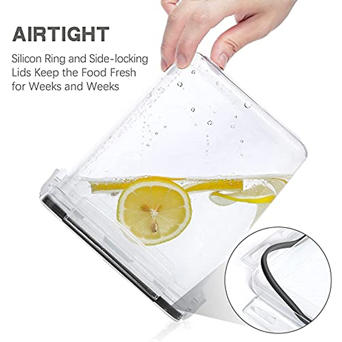 PANTRYSTAR 10 PCS Large Airtight Food Storage Containers, Flour and Sugar Containers with Lids for Kitchen, Pantry Organization and Storage, BPA Free Pantry Container, Black