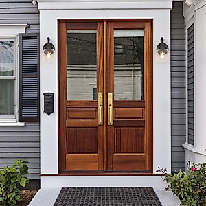 KSANA Outdoor Sconces Wall Lighting Set of 2, Rust-Proof Exterior Wall Lights with Bubble Glass, Globular Outdoor Light Fixtures for Porch, Yards, Patio, Garden, Balcony, Hallway, Black Finish