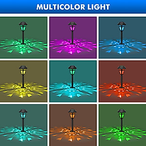 TWINSLUXES 12 Pack Solar Pathway Lights Outdoor,Color Changing Waterproof Garden Lights,LED Landscape Path Lighting Up to 12 Hrs Long Auto On/Off Dusk to Dawn for Sidewalk,Lawn, Patio, Yard…