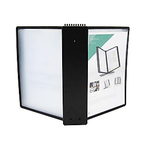 Tarifold Wall Mounted Reference System with 10 Easy-Load Pockets - 20 Sheet Capacity - Letter-Size - Black (EZW771)