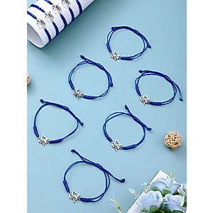 Inbagi 48 Pcs Cheerleader Gifts Cheer Bracelet Girls Cheerleading Charm Bracelet Adjustable Cheerleader Gifts for Cheer Team Cheerleading Jewelry Accessories Bulk (Blue)