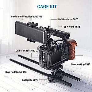 SmallRig Aluminum Power Bank Holder, Powerbank Mount Clamp for Portable Power Banks with Width Range from 53mm to 85mm - BUB2336