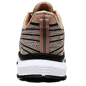 DUORO Mens Road Running Shoes Walking Shoes Lightweight Breathable Non Slip Running Shoes Comfortable Fashion Sneakers for Men (Khaki-3, 8)