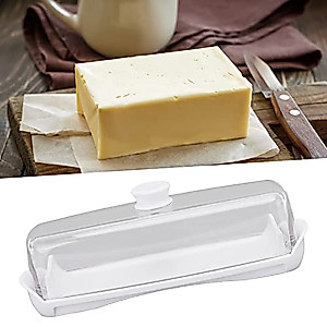 Plastic Butter Dish with Lid for Countertop, Butter Container with Knife for Butter Storage, Butter Holder for Refrigerators, Butter Mold(Transparent)