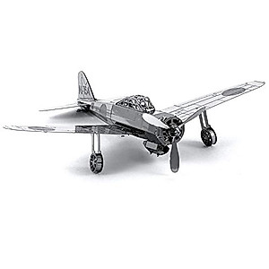 Set of 4 Metal Earth 3D Laser Cut Plane Models: Avro Lancaster Bomber, Mitsubishi Zero, F4U Corsair, P-51 Mustang