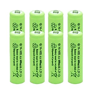 GSUIVEER Solar Light AA Ni-mh 600mAh 1.2V Rechargable Batteries AA Rechargeable Batteries for for Solar Lights (8Pack AA)