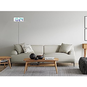 XUANZIT Wall Clock - LED Digital Wall Clock with Dynamic RGB Display, Mirror Surface, Big Digits, Auto-Dimming, Small Silent Wall Clock for Living Room, Bedroom, Farmhouse, Kitchen, Office
