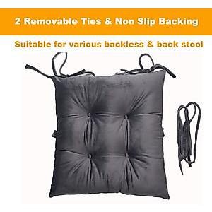 Augld 2 Pack Bar Stool Cushion Small Kids Chair Pad with Ties Square 14”x14”x2”