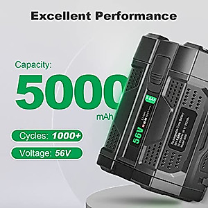 5000mAh 56V Lithium-Ion Replacement Battery Compatible with EGO BA2800 BA4200 BA1400 HT2400 LB6504 LB5804 56V Power Tools