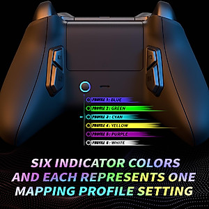 eXtremeRate VICTOR S Remap Kit for Xbox One S/X Controller, 6 Profiles & Black Redesigned Back Shell & Side Rails & 4 Back Buttons for Xbox One S/X Controller - Controller NOT Included
