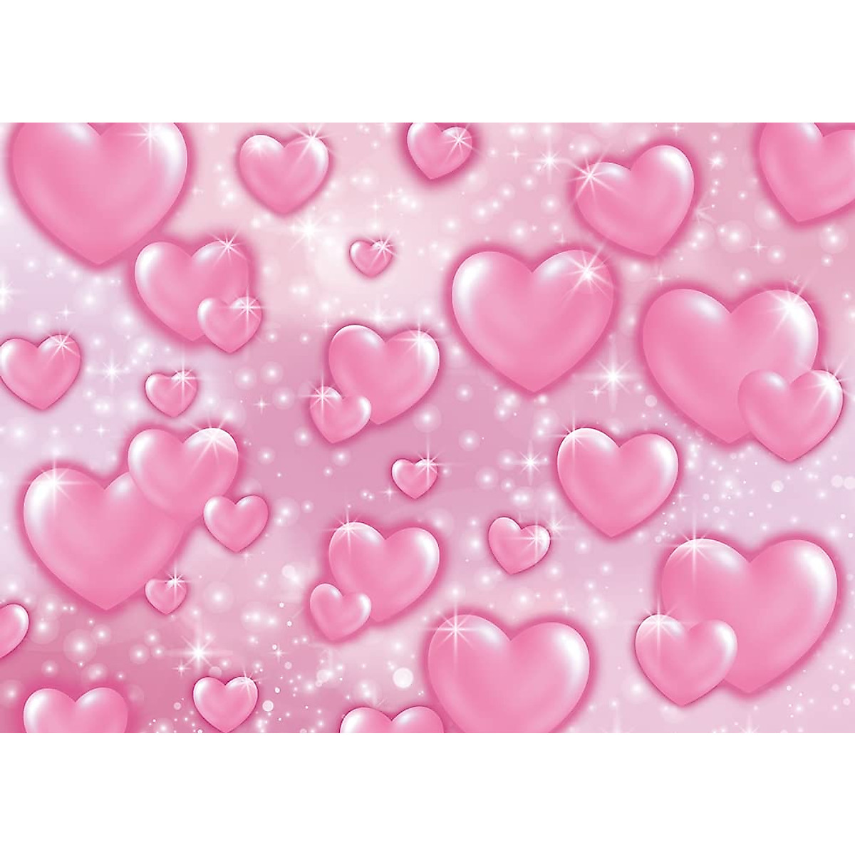 Pink Heart Backdrop Early 2000s Valentines Day Pink Love Glitter Romantic Photography Background Girl Baby Shower Birthday Party Decorations 7x5FT