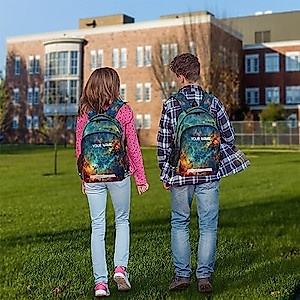 FZDXZJJ Custom Name Backpack for Boys Girls Teens Mystic Nebula Personalized 16 Inch Kids Backpack Universe Space Middle Schoolbag Primary Elementary Student Bookbag for Back to School Gift